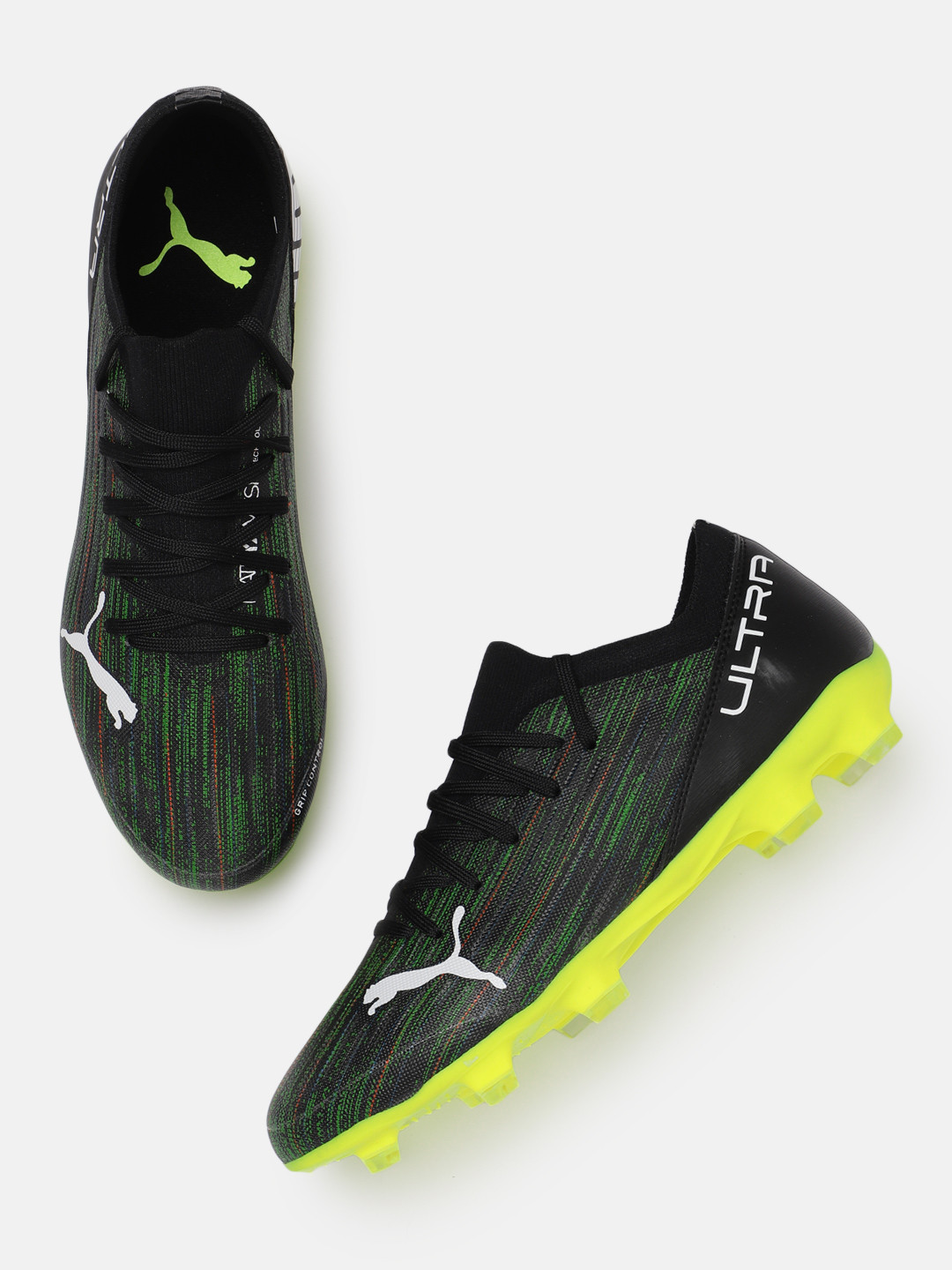 Buy Puma Men Black & Green ULTRA 3.2 FG/AG Football Shoes - Sports ...