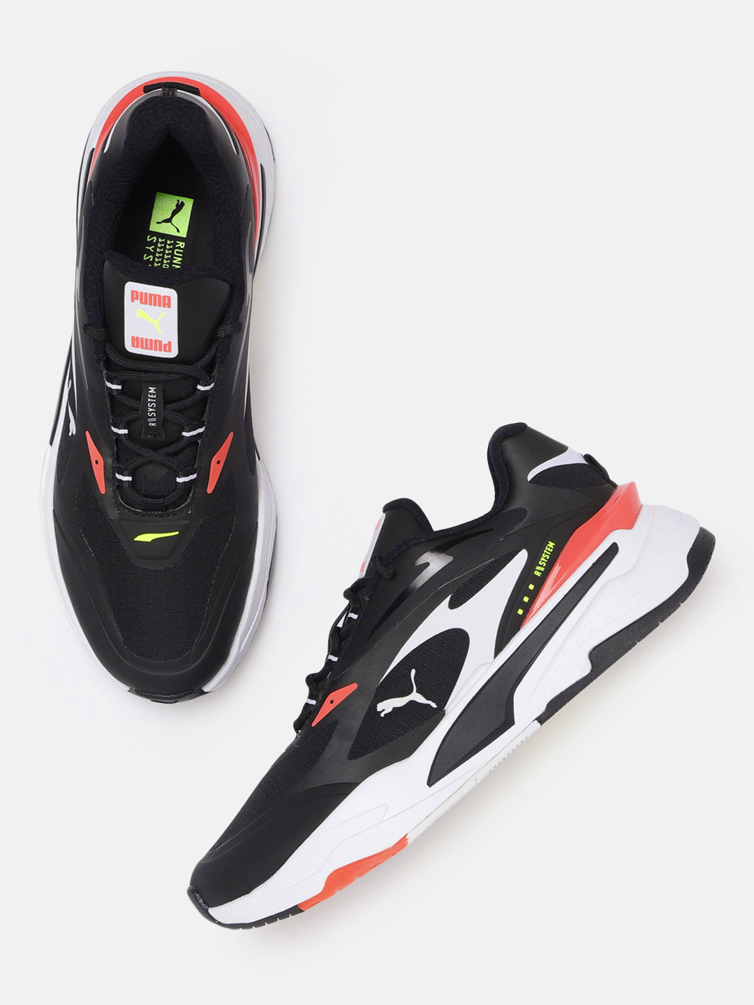 Buy Puma Unisex Black & Coral Solid RS FAST TECH Sneakers - Casual ...