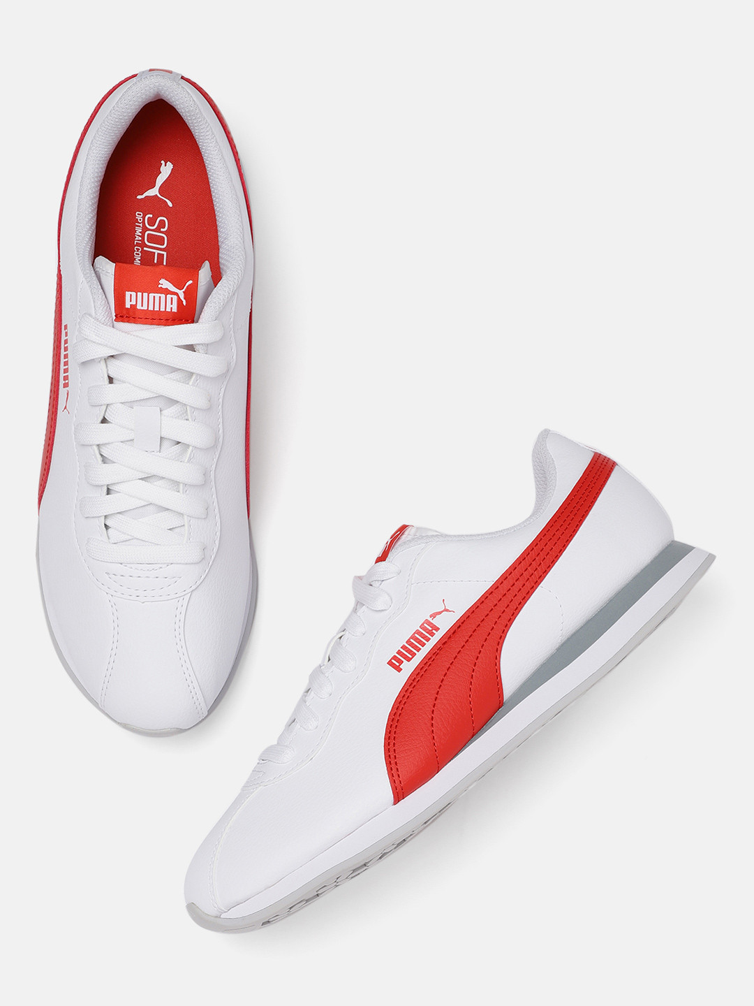 Buy Puma Unisex White & Red Turin II SoftFoam Sneakers - Casual Shoes ...