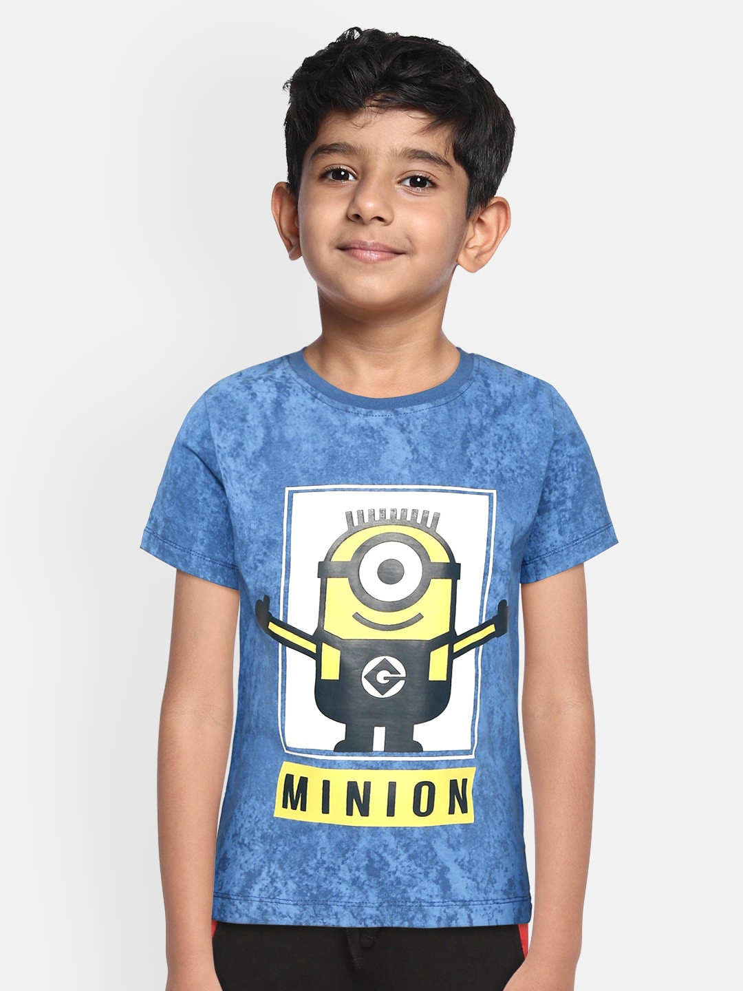Buy YK Minion Boys Blue Yellow Tie Dye With Minions Print Round Neck ...