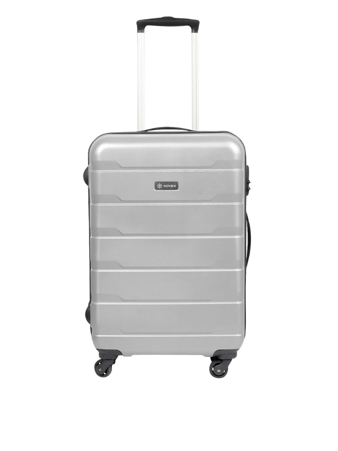 Buy NOVEX Unisex Silver Toned Textured Hard Sided Cabin Trolley Bag ...