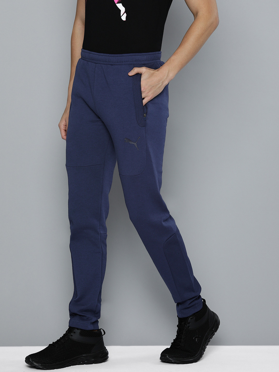 Buy Puma Men Navy Blue Solid TeamCUP DryCell Slim Fit Track Pants ...