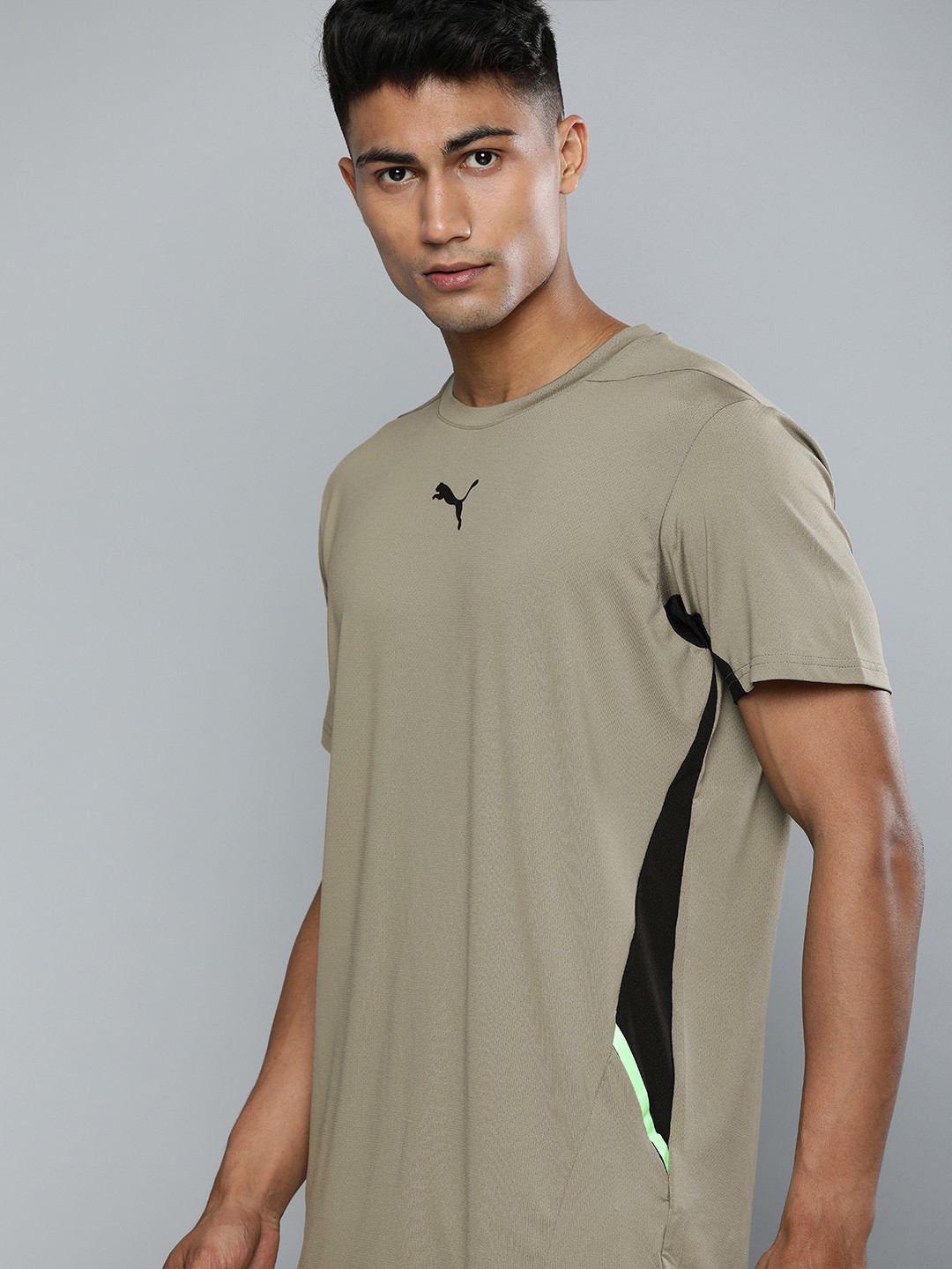 Buy Puma Men Olive Green Solid VENT DryCELL Training T Shirt - Tshirts ...