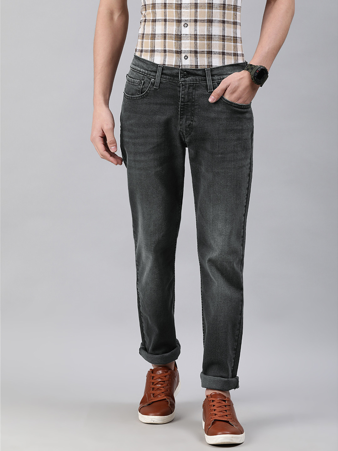 Buy Levis Men Black Slim Fit Mid Rise Clean Look Jeans - Jeans for Men ...