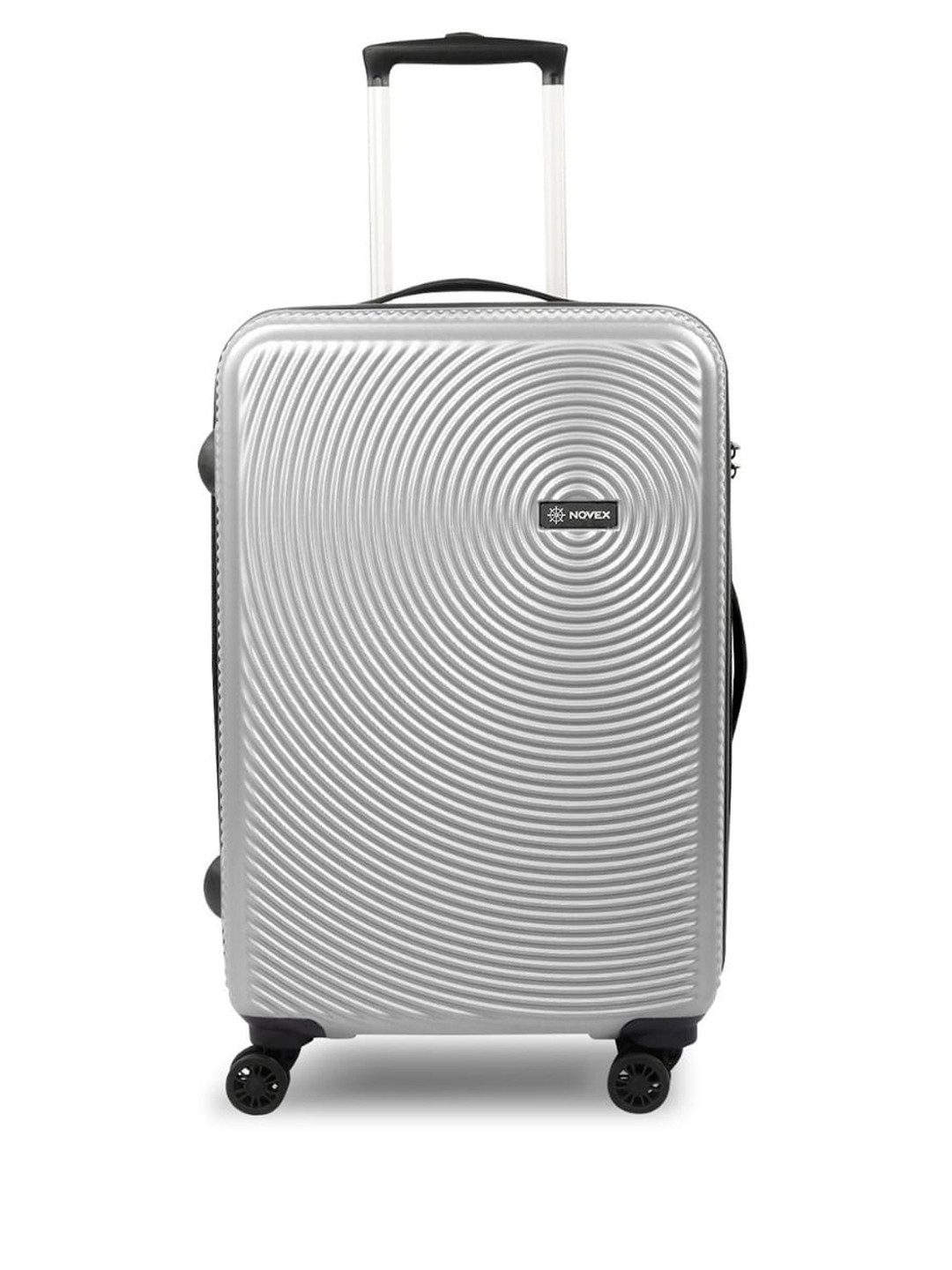 Buy NOVEX Silver Toned Textured Hard Sided Medium Suitcase Trolley Bag ...