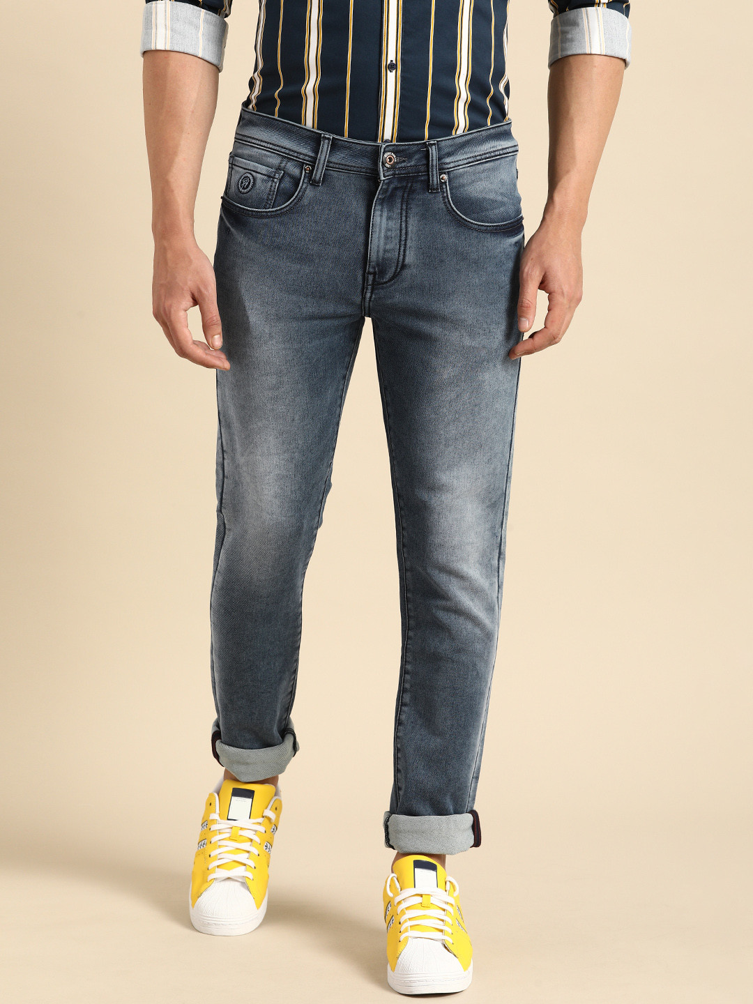 Buy Being Human Men Blue Slim Fit Mid Rise Clean Look Stretchable Jeans ...