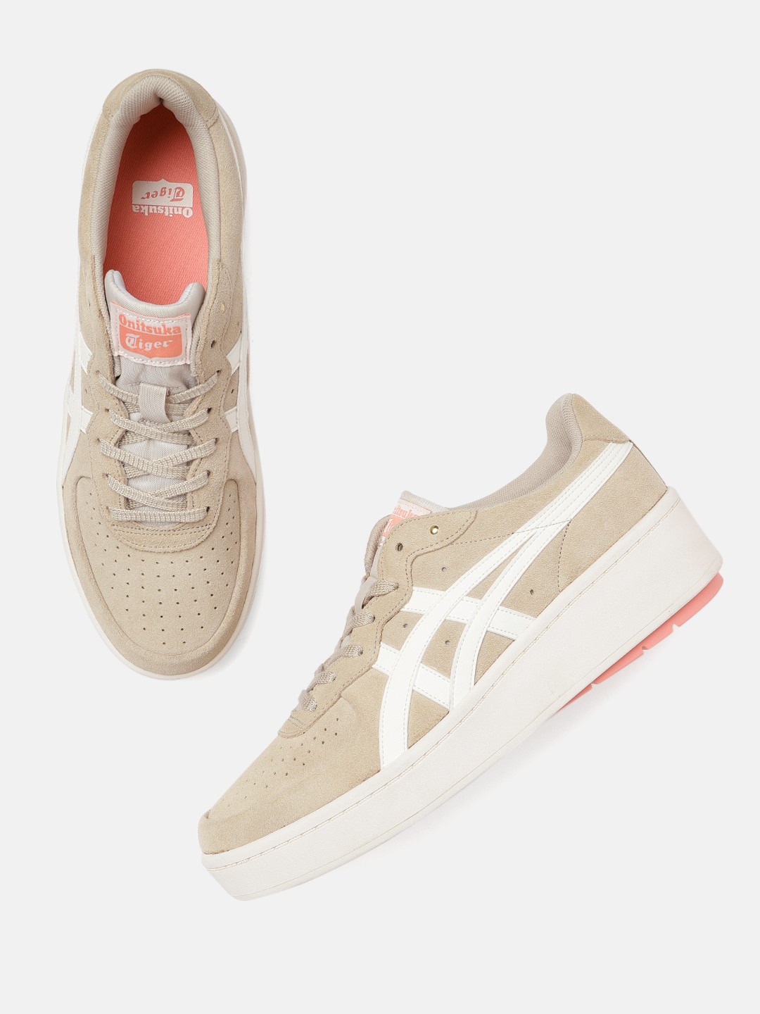 Buy Onitsuka Tiger Women Cream Coloured GSM W Perforations Leather ...