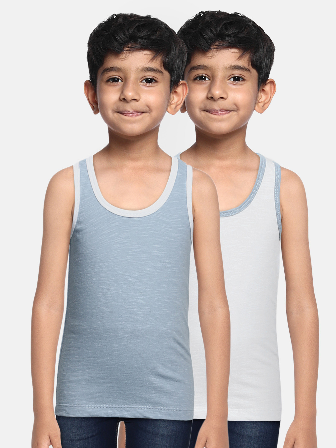 Buy METRO KIDS COMPANY Boys Pack Of 2 Round Neck Pure Cotton Innerwear ...