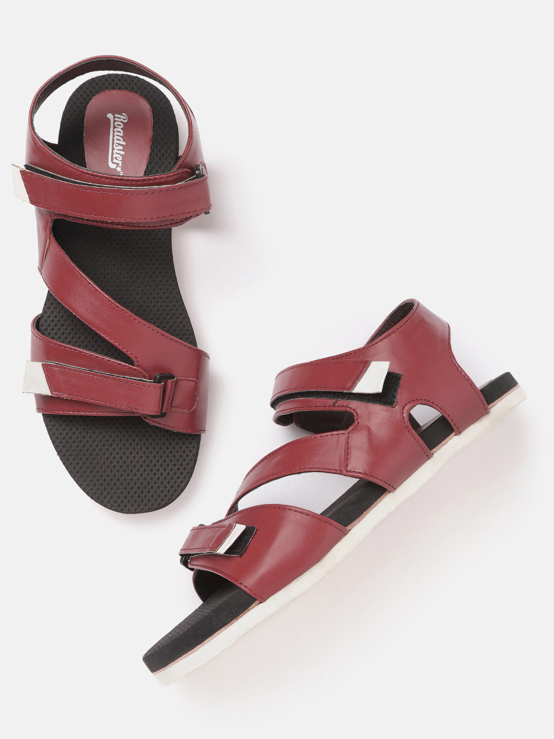 Buy The Roadster Lifestyle Co Women Maroon Solid Sports Sandals ...
