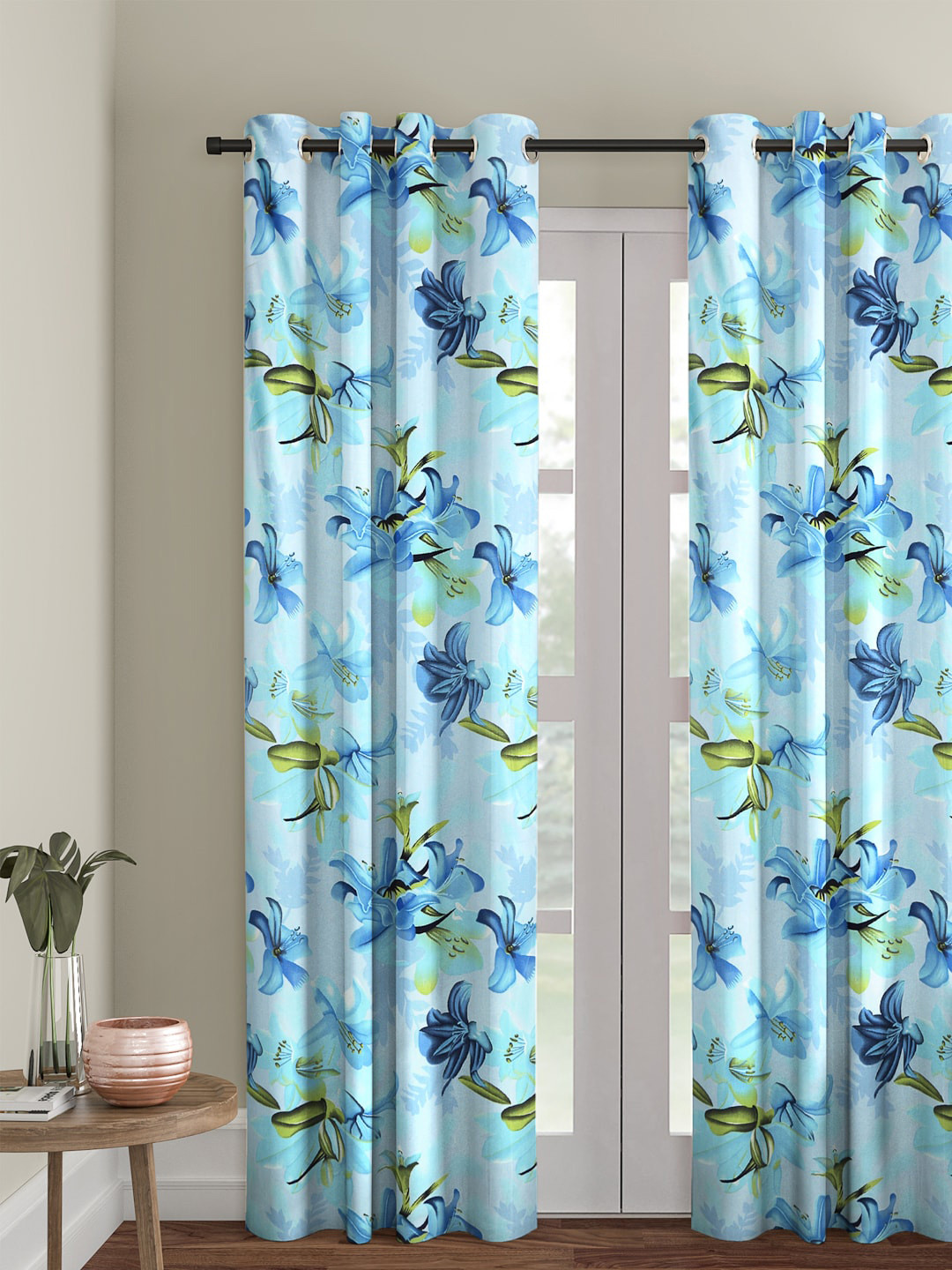 Buy Cortina Blue Single Door Curtain - Curtains And Sheers for Unisex ...
