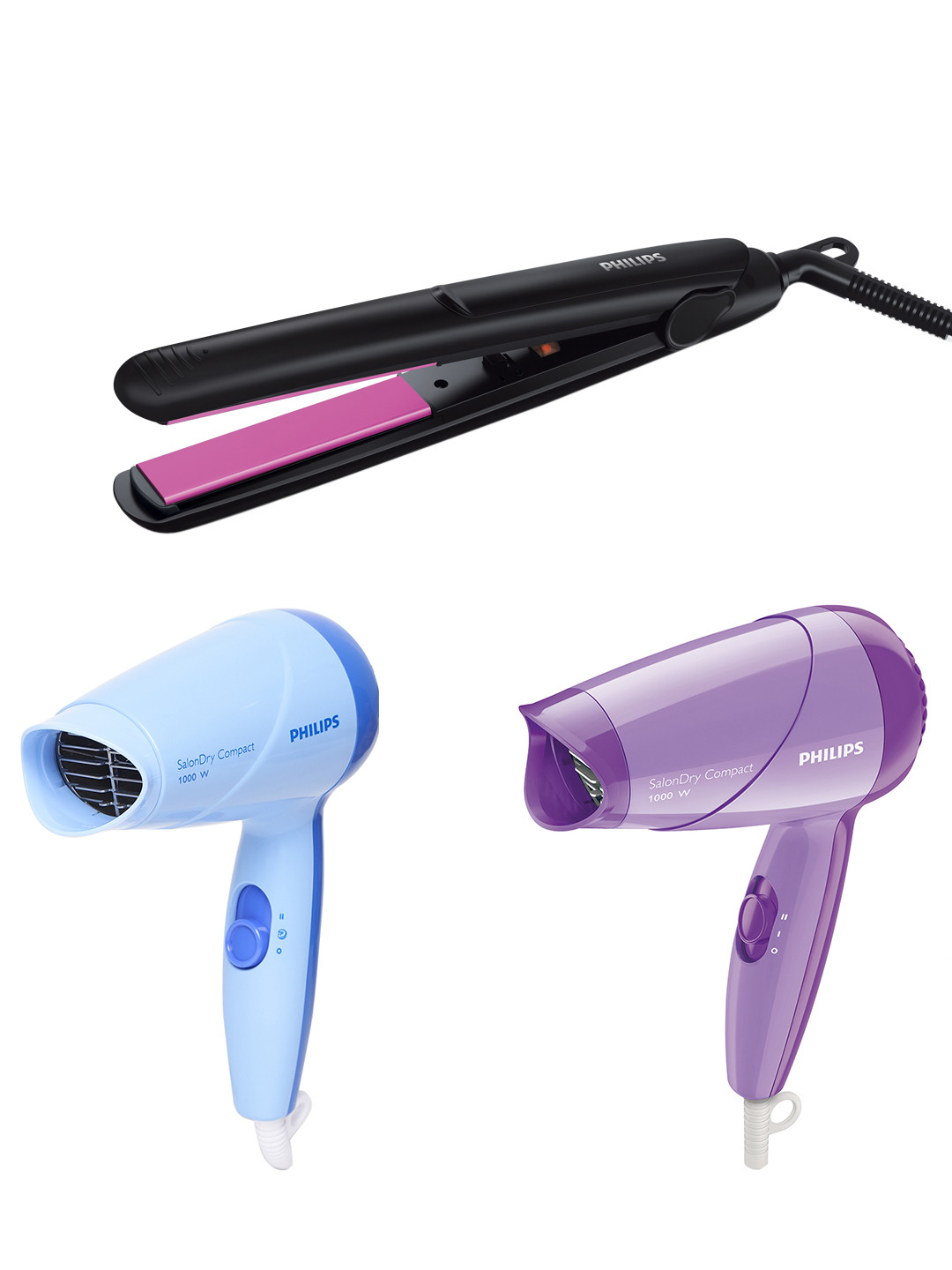 Buy Philips Set Of 1 Hair Straightener & 2 Hair Dryer - Multi Styler ...