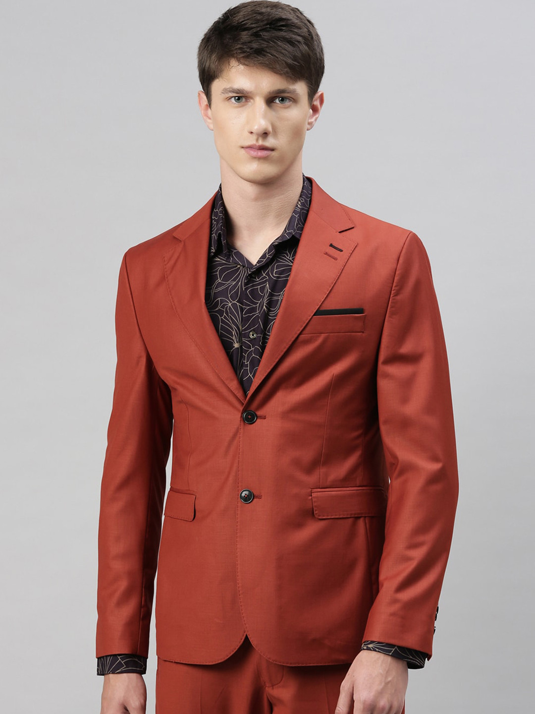 Buy RARE RABBIT Men Radiant Slim Fit Solid Single Breasted Blazer ...