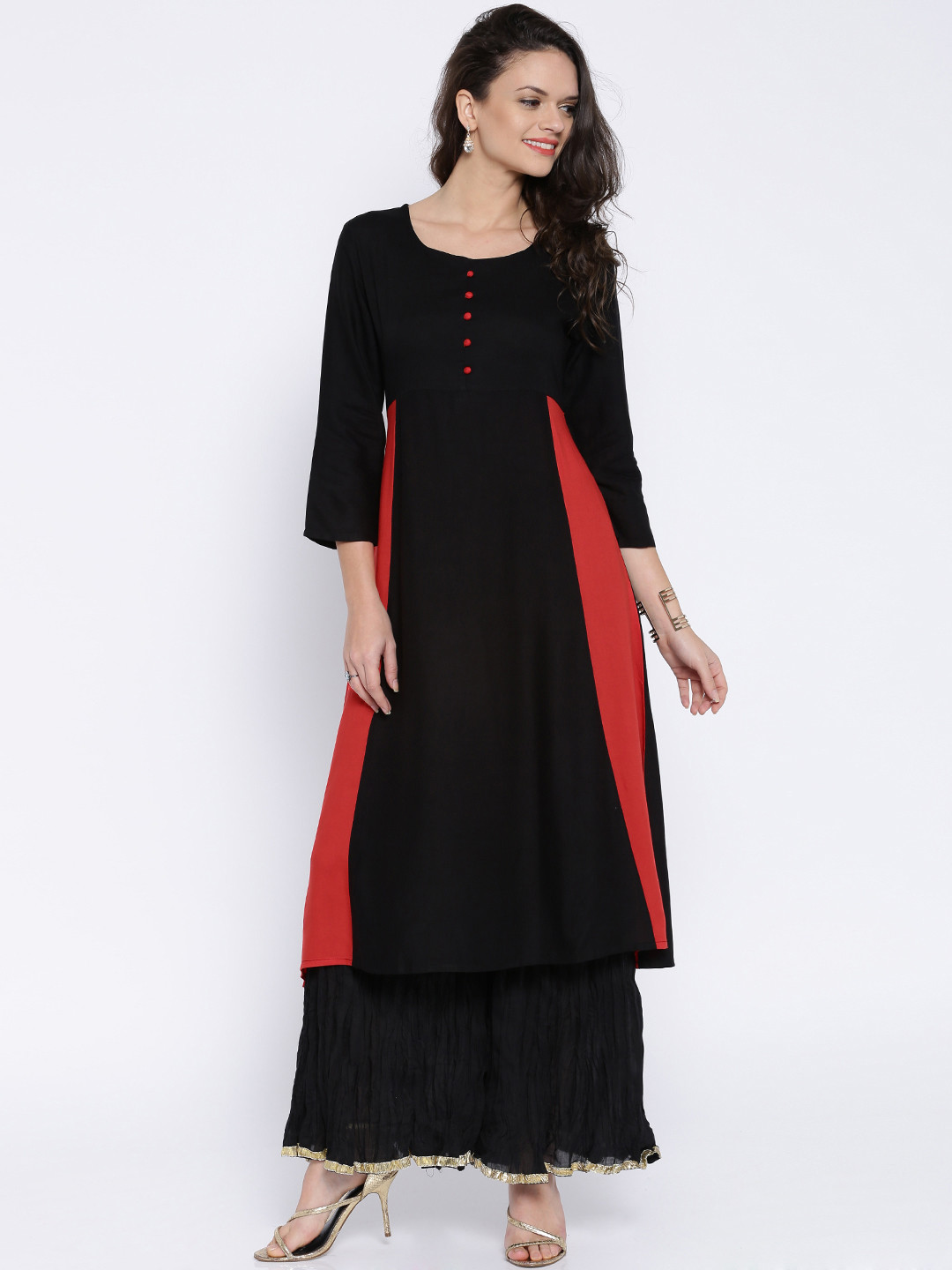 Buy Anouk Black & Red Kurta - Kurtas for Women 1354863 | Myntra