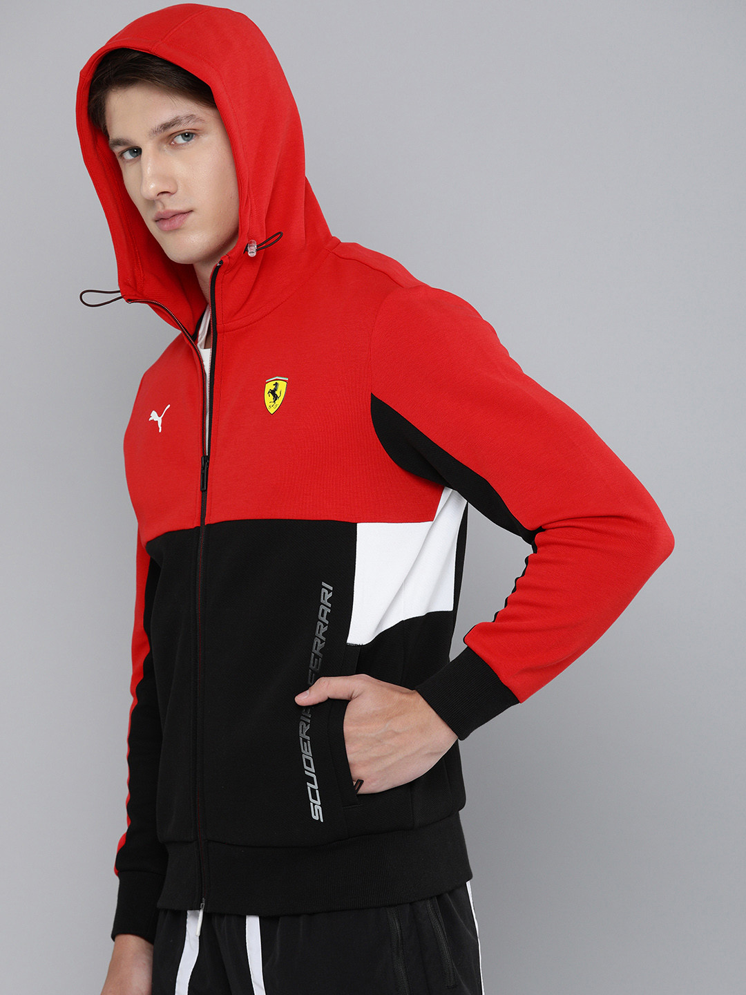 Buy PUMA Motorsport Men Red & Black Colourblocked Scuderia Ferrari Race ...
