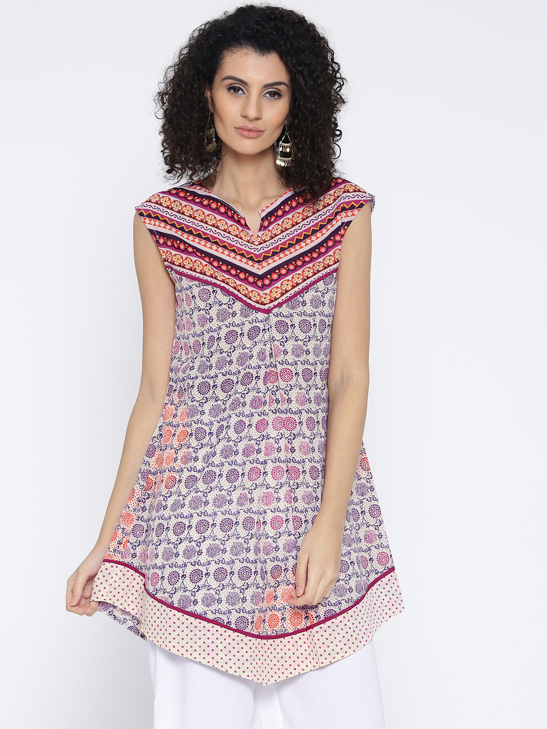 Buy Fusion Beats Multicoloured Printed A Line Kurta - Kurtas for Women ...