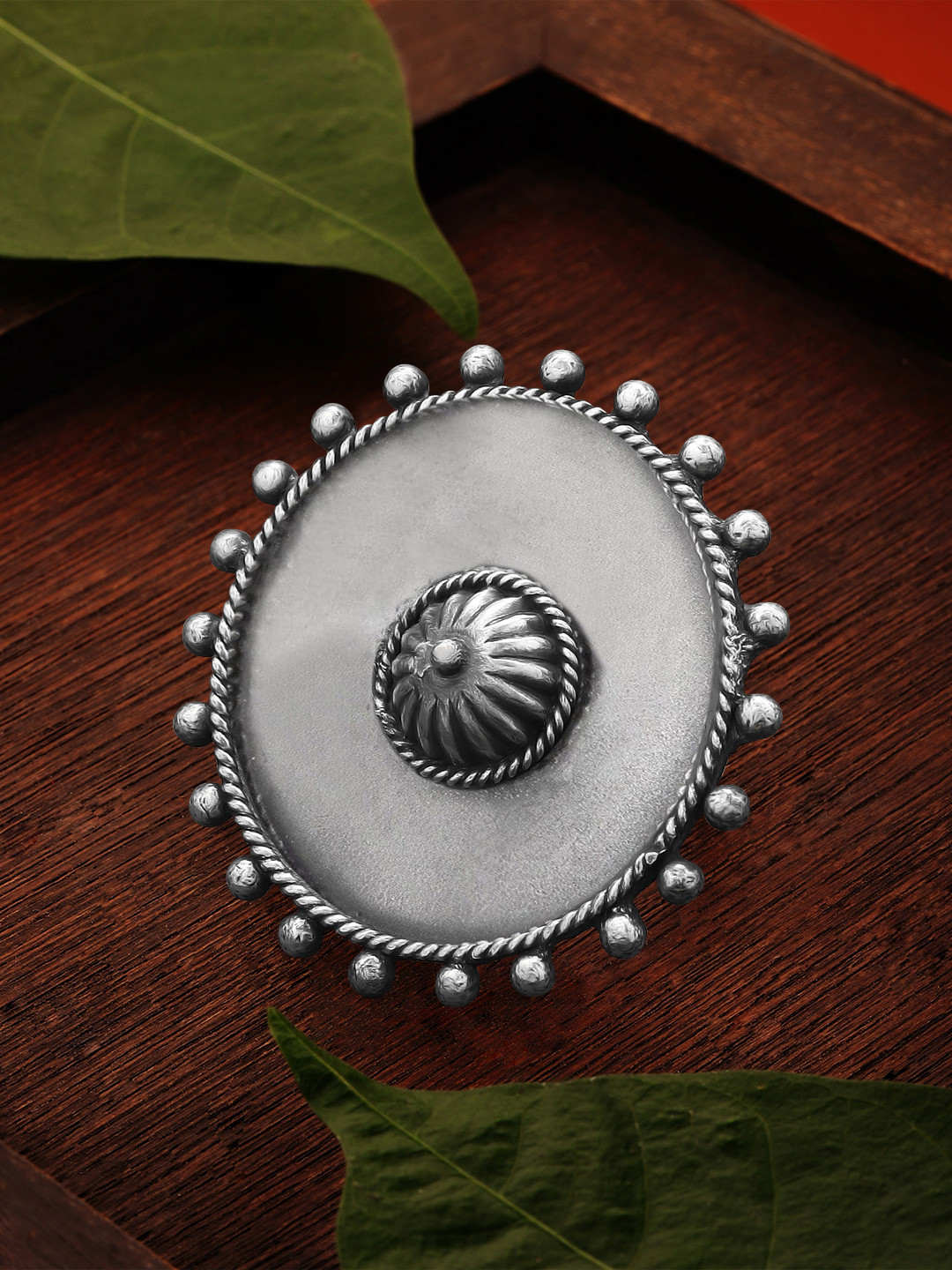 Buy Rubans Oxidised Silver Plated Filigree Finger Ring - Ring for Women ...