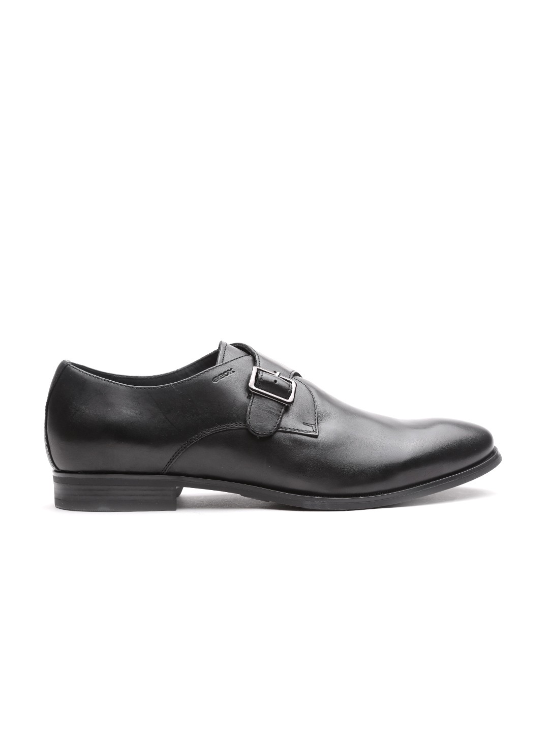 Buy GEOX Respira Men Black Italian Patent Leather Monks - Formal Shoes ...