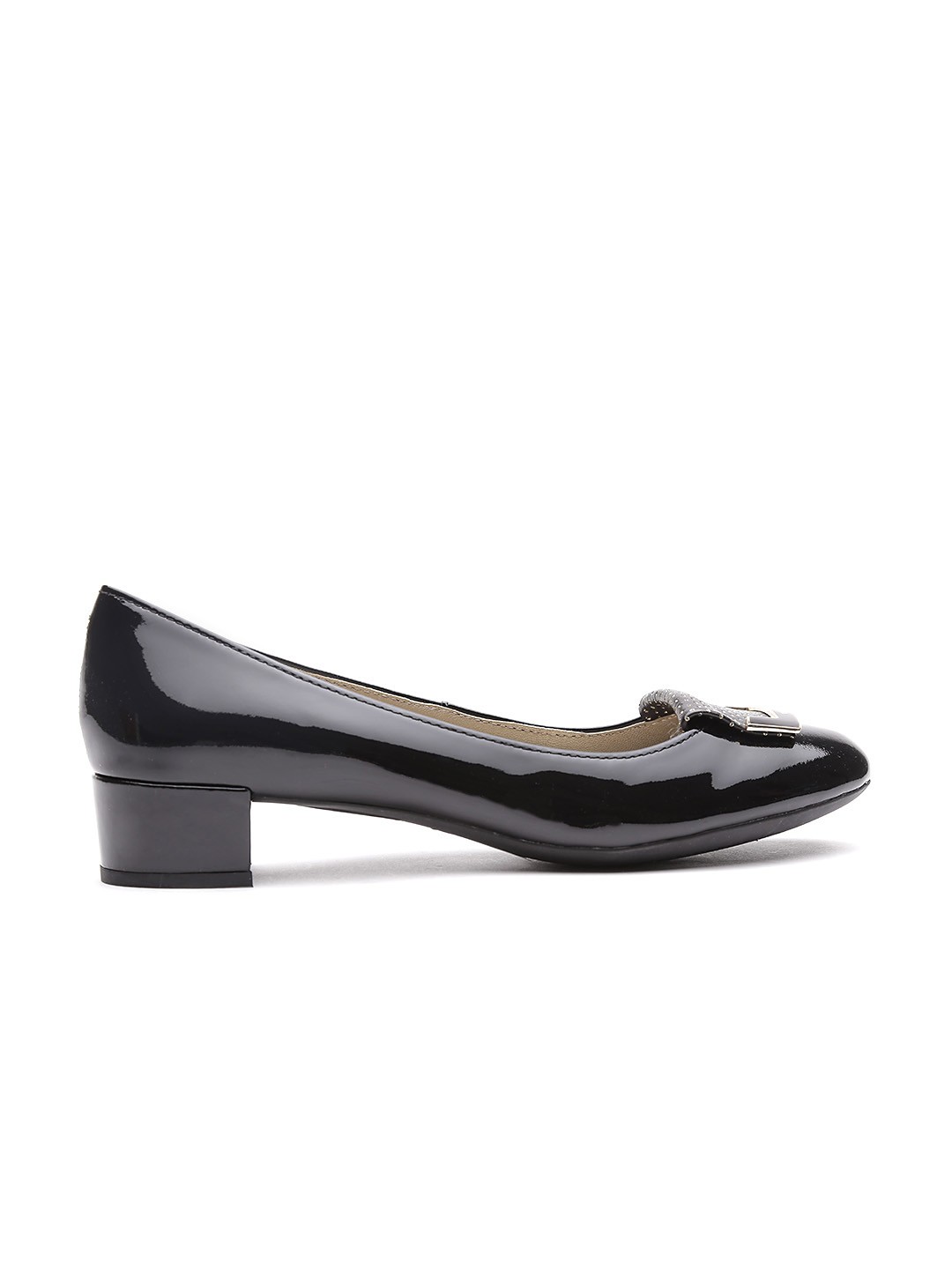 Buy GEOX Respira Women Black Italian Patent Leather Pumps - Heels for ...