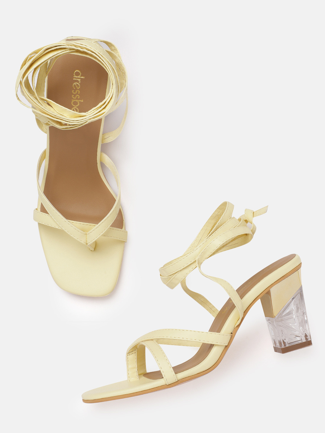 Buy DressBerry Yellow Solid Block Heels - Heels for Women 13594456 | Myntra