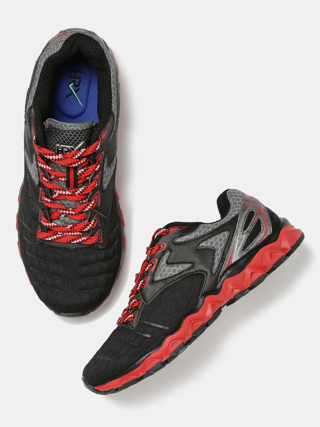 Buy HRX By Hrithik Roshan Men Black & Red Core 1.0 Running Shoes ...