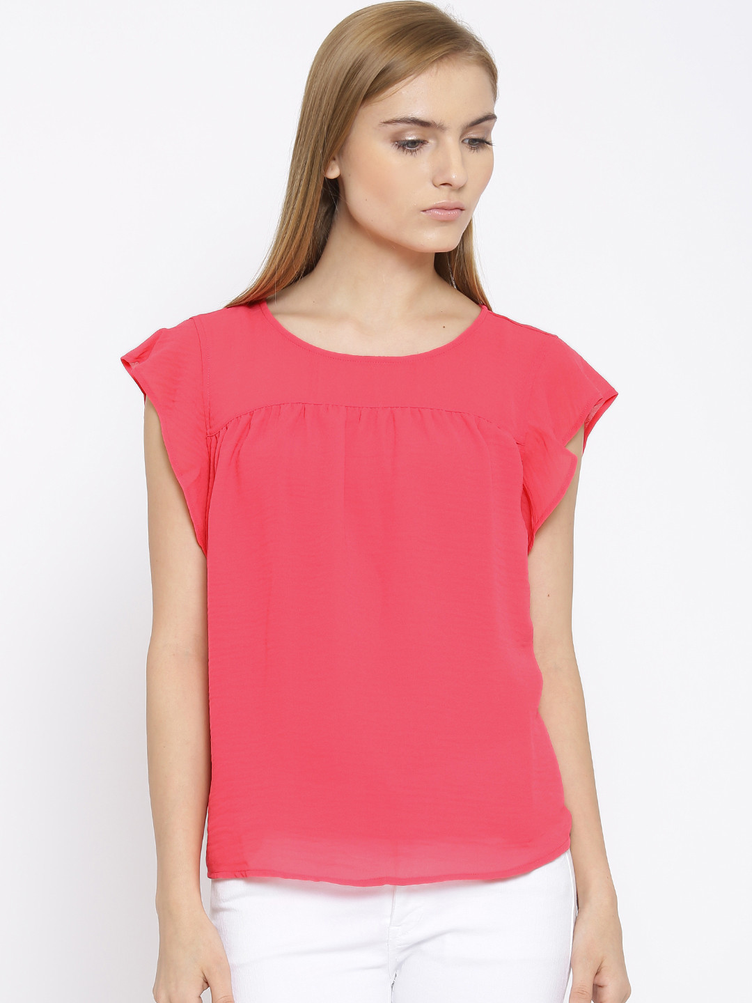 Buy Vero Moda Neon Pink Polyester Top - Tops for Women 1364260 | Myntra
