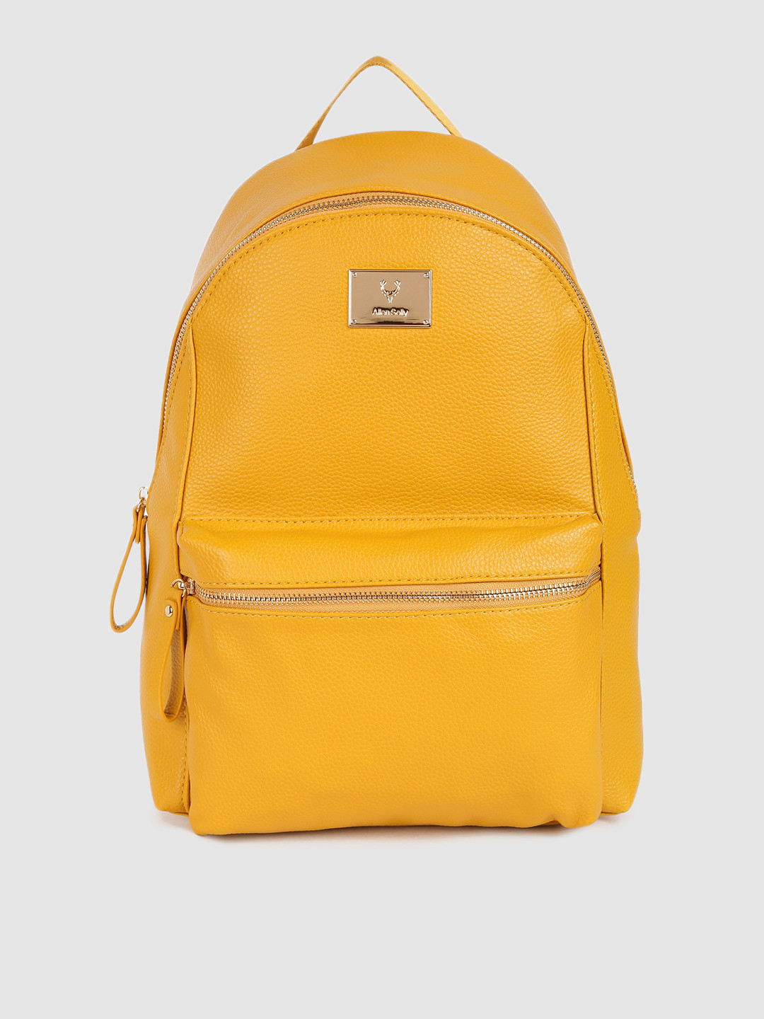 Buy Allen Solly Women Mustard Yellow Solid Backpack - Backpacks for ...