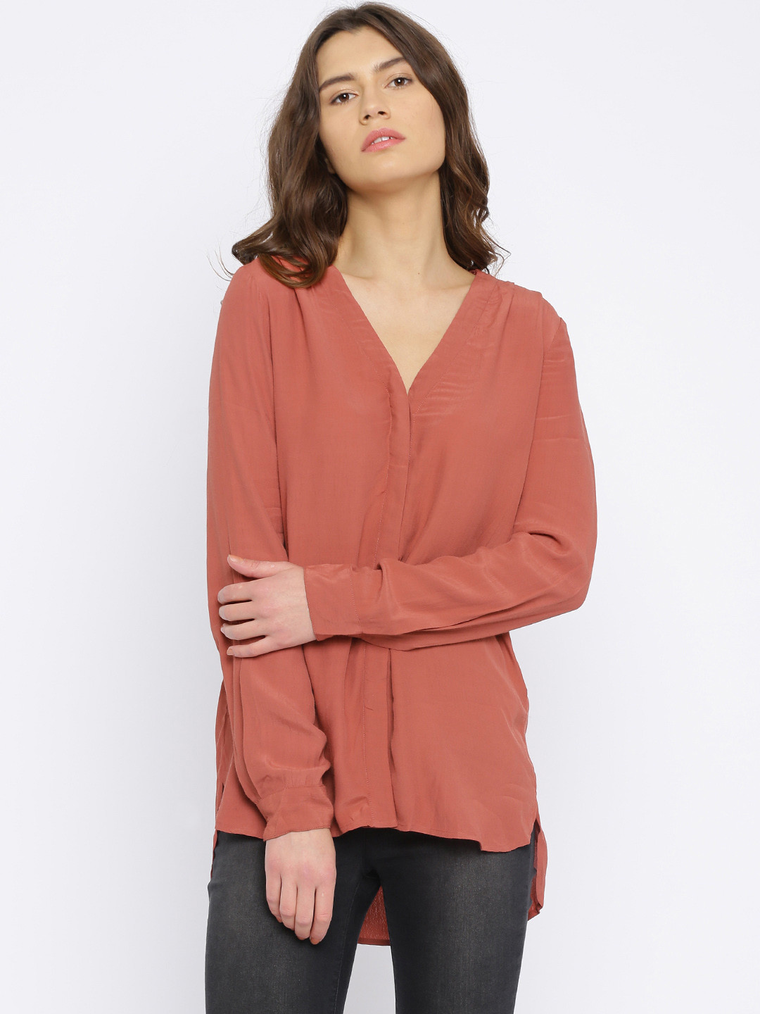 Buy ONLY Rust Brown Shirt - Shirts for Women 1366816 | Myntra
