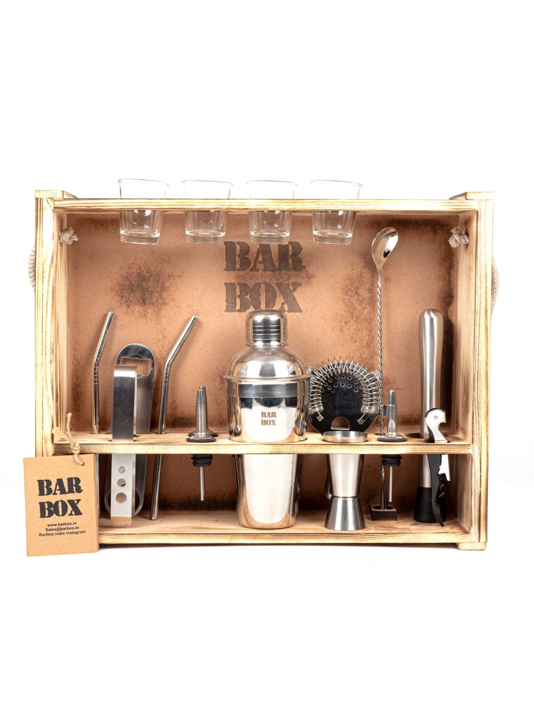Buy Bar Box Bartender Cocktail Shaker Set - Barware Tool Sets for ...