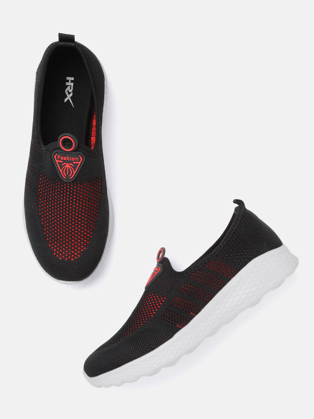 Buy HRX By Hrithik Roshan Women Black & Red Soft Walk Series 2.0 Shoes ...