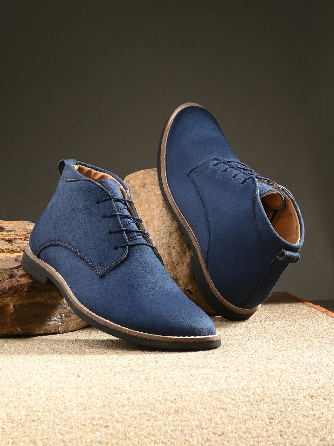 Buy Hirels Men Blue Suede Chukka Boots - Casual Shoes for Men 13698776 ...