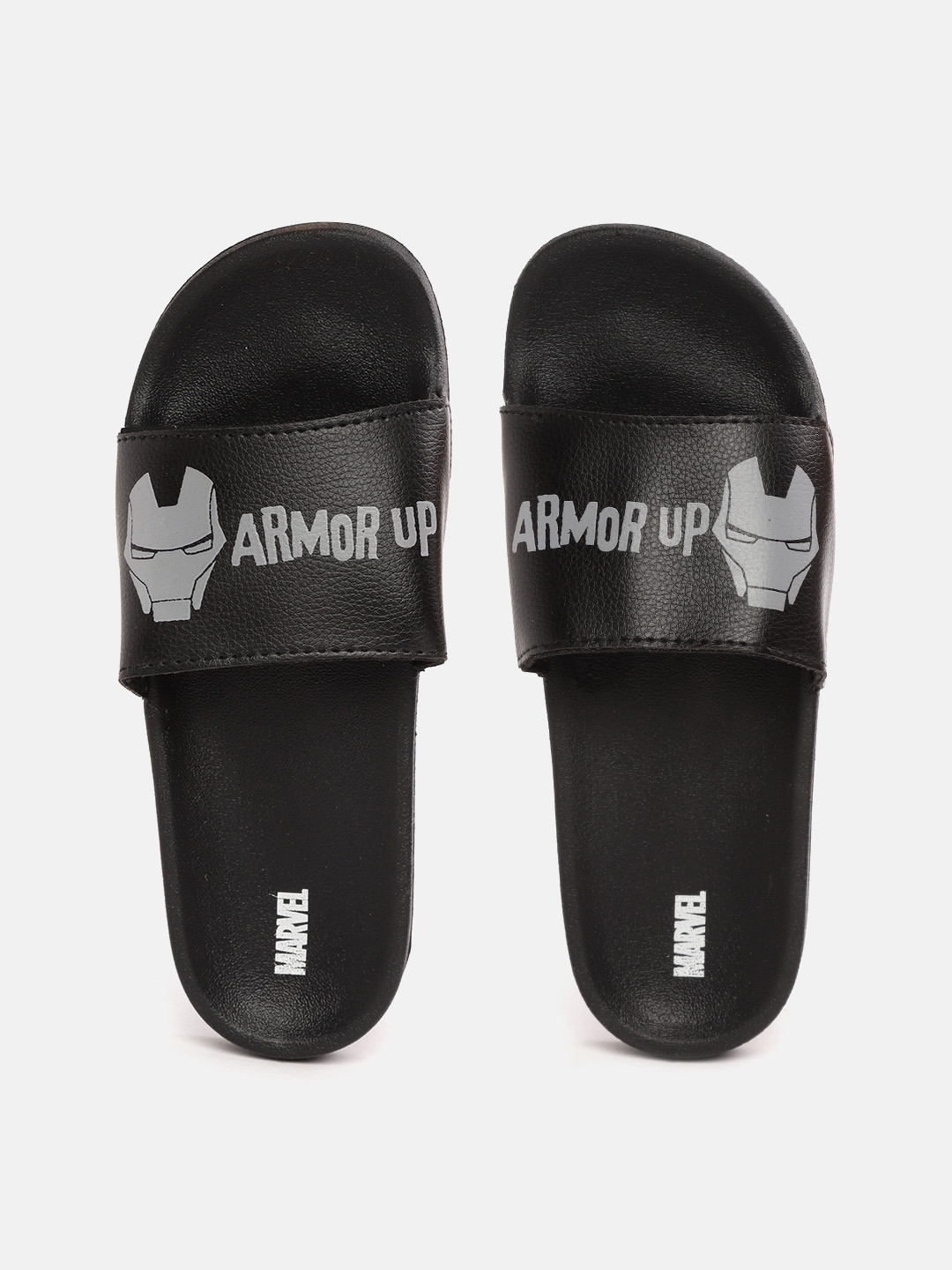 Buy Toothless Men Black & Grey Marvel Avengers Ironman Print Sliders ...