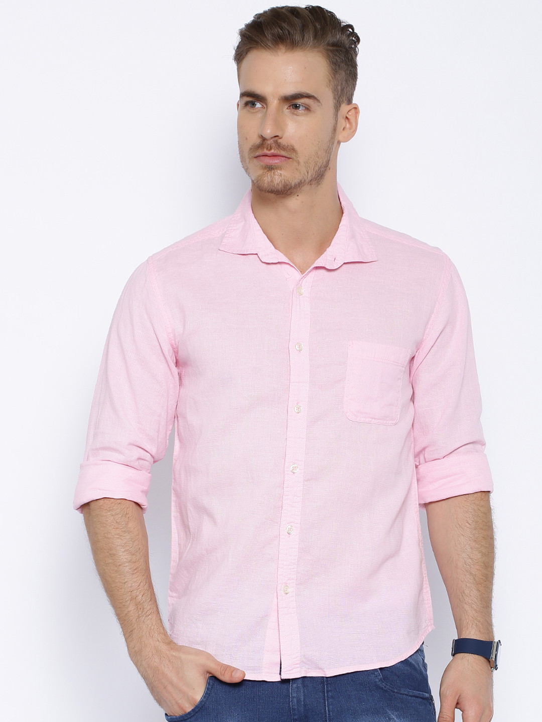 Buy Bandit Pink Slim Fit Casual Shirt - Shirts for Men 1372805 | Myntra
