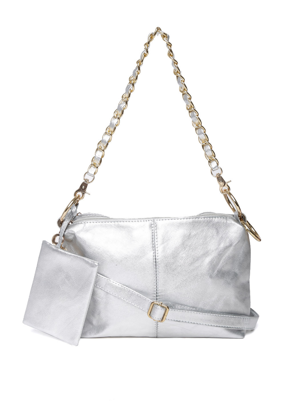 Buy Red Pout Silver Toned Sling Bag With Pouch - Handbags for Women ...