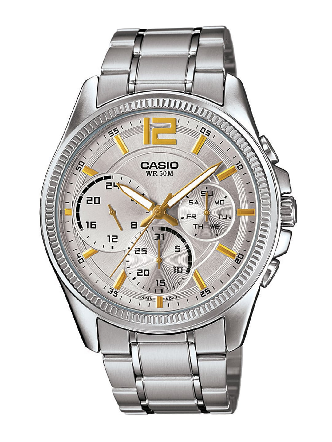 Buy CASIO Men Silver Toned Analogue Enticer Watch MTP E305HD 7AVIF ...