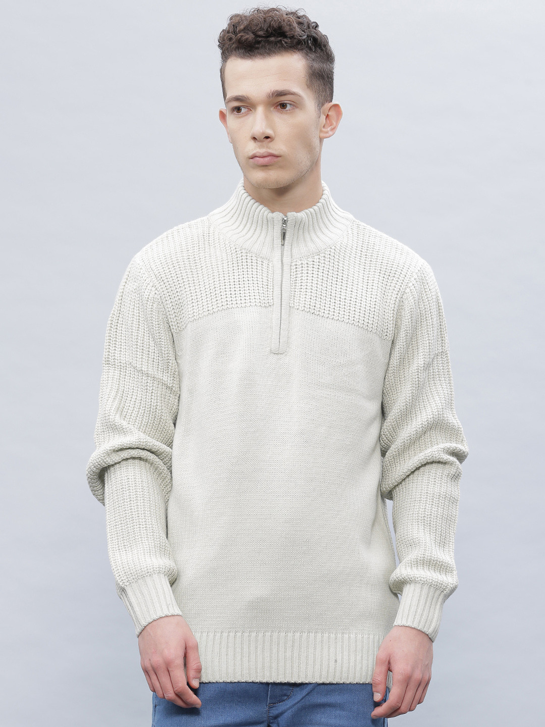 Buy Ether Men Cream Coloured Sweater - Sweaters for Men 1374134 | Myntra