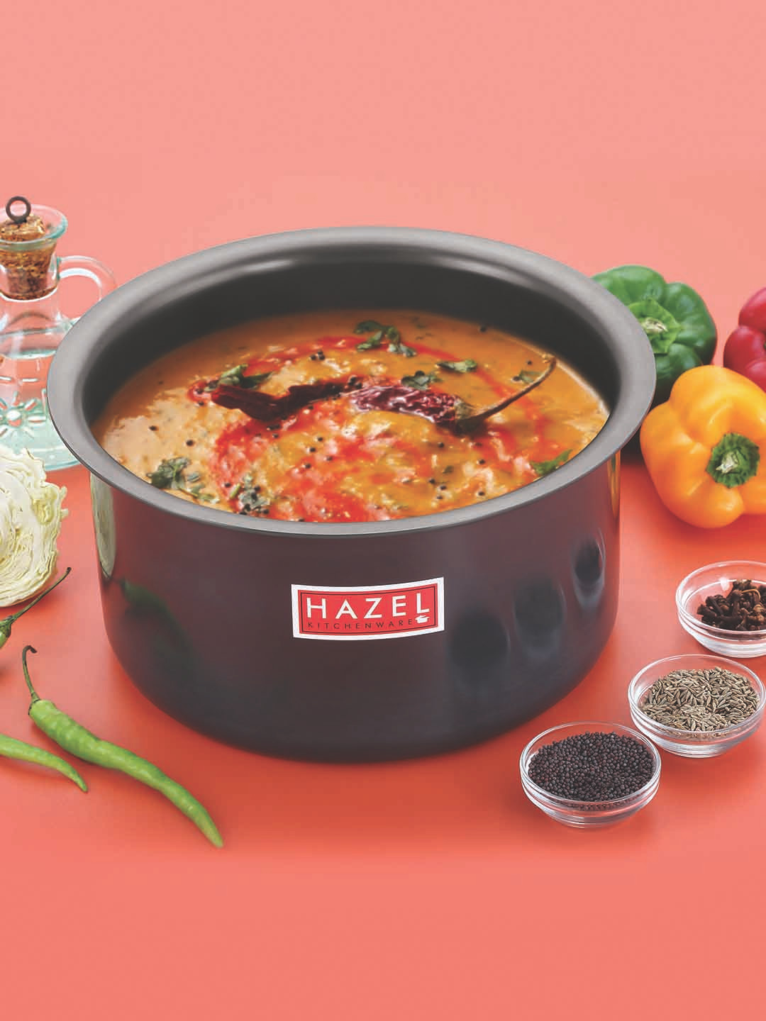 Buy HAZEL Black Solid Aluminium Anodized Boiling Vessel - Tope for ...
