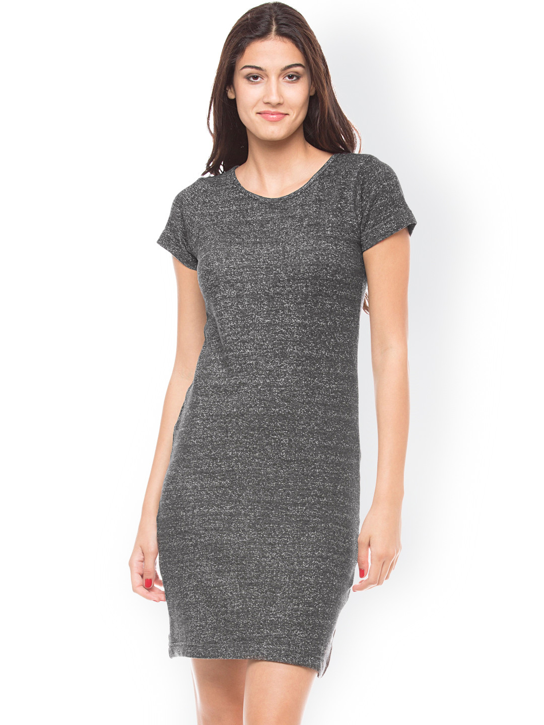 Buy SHUFFLE Grey Jersey Dress - Dresses for Women 1375515 | Myntra
