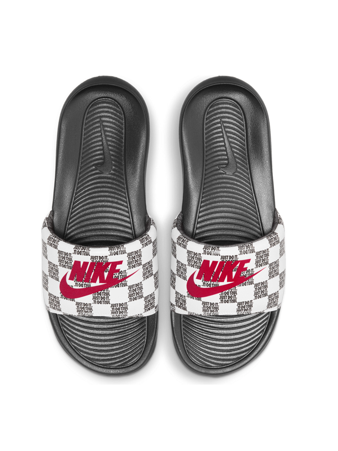 Buy Nike Men White & Black Victori One Brand Logo Print Sliders - Flip ...