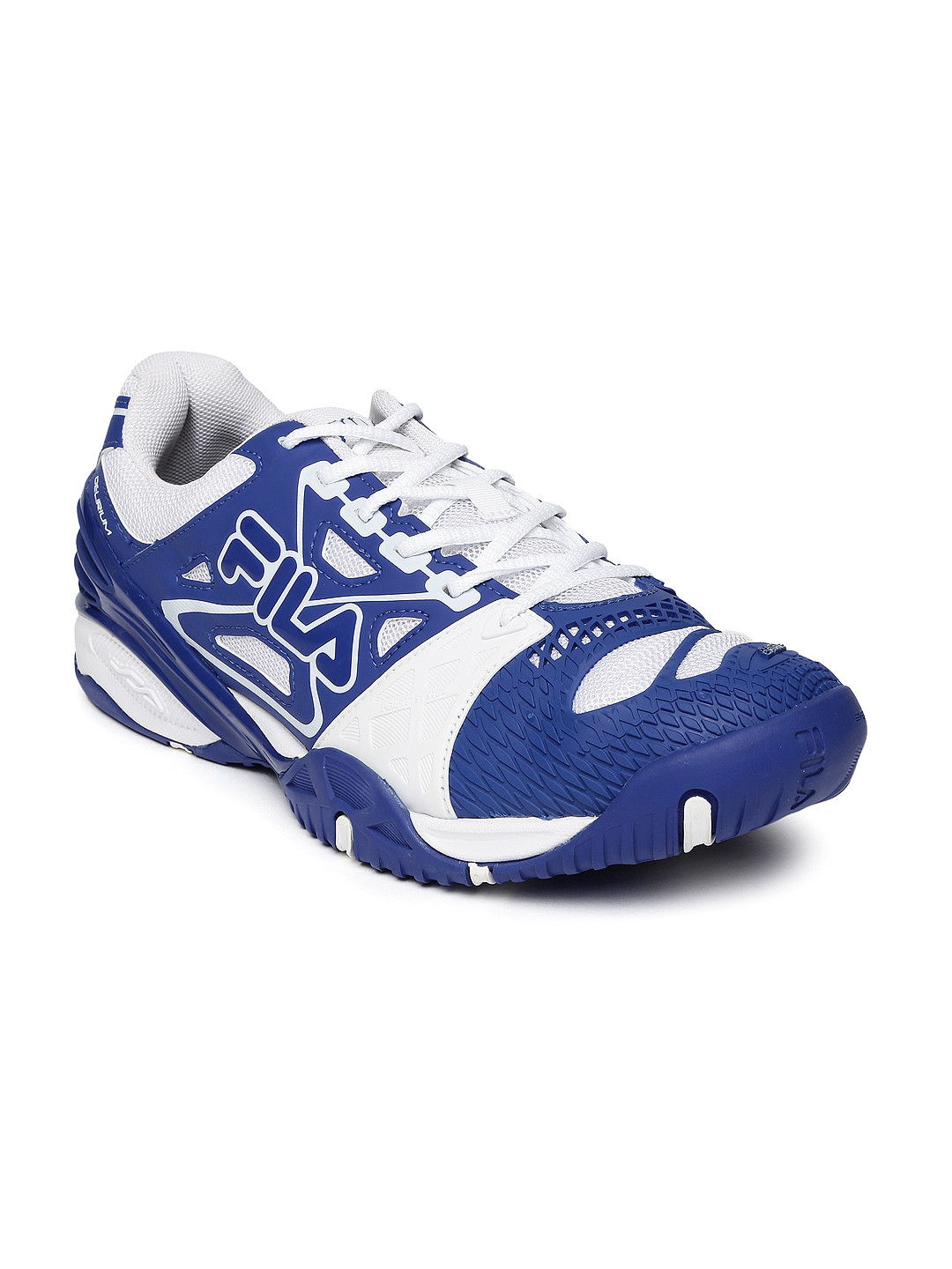 Buy FILA Men Blue & White F Cage Delirium Indoor Tennis Shoes - Sports ...