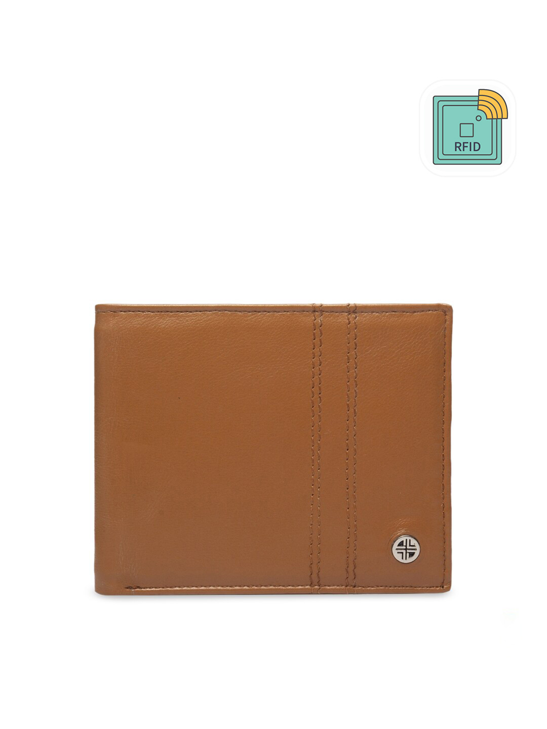 Buy Carlton London Men Tan Brown Solid RFID Leather Two Fold Wallet ...