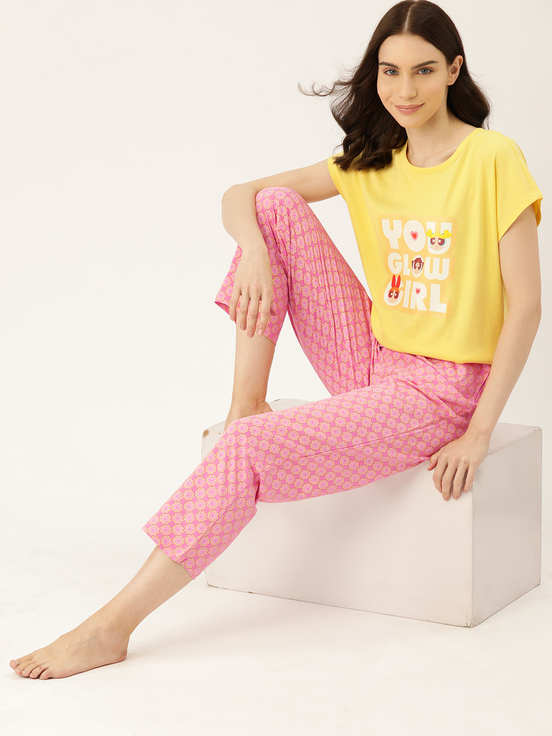 Buy Powerpuff Girls By Dressberry Pure Cotton Printed Pyjama Set ...