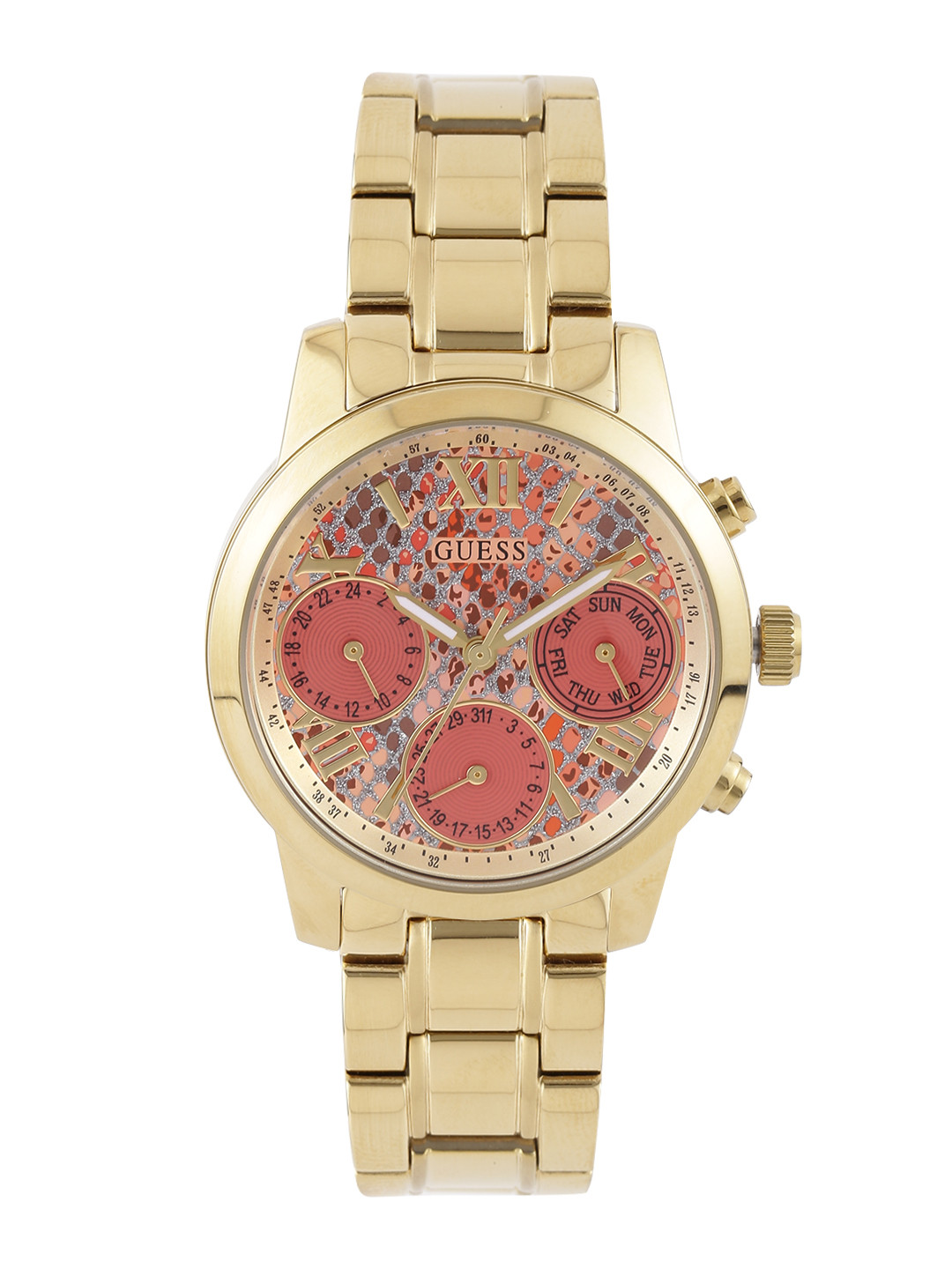 Buy GUESS Women Peach Coloured Shimmer Dial Watch W0448L7 - Watches for ...