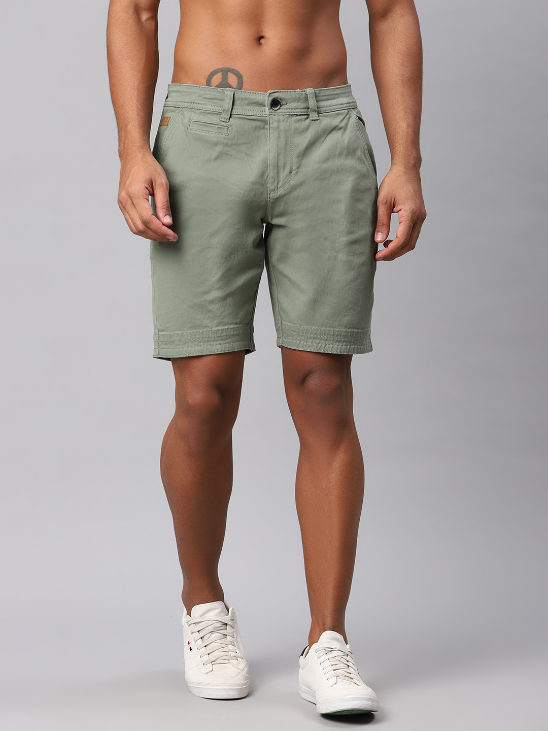 Buy Roadster Men Green Solid Regular Fit Shorts - Shorts for Men ...