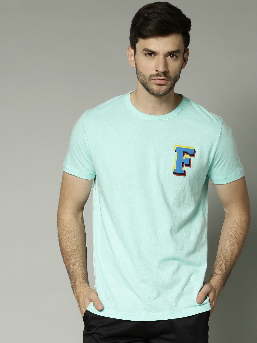Buy French Connection Blue Pure Cotton T Shirt - Tshirts for Men ...