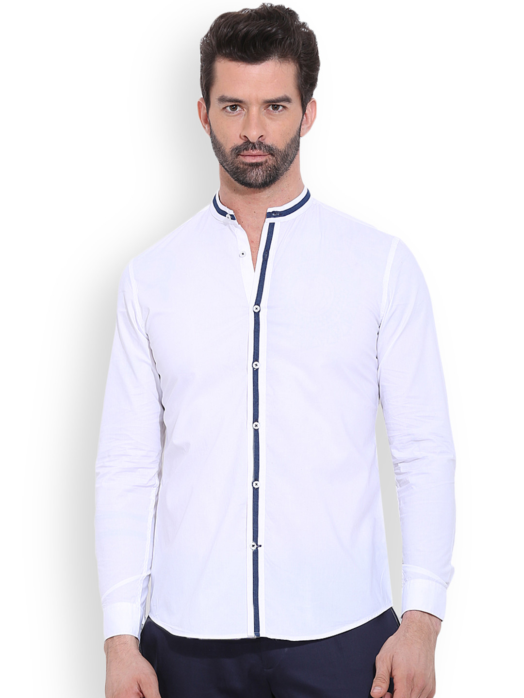 Buy MR BUTTON White Structured Fit Casual Shirt - Shirts for Men ...