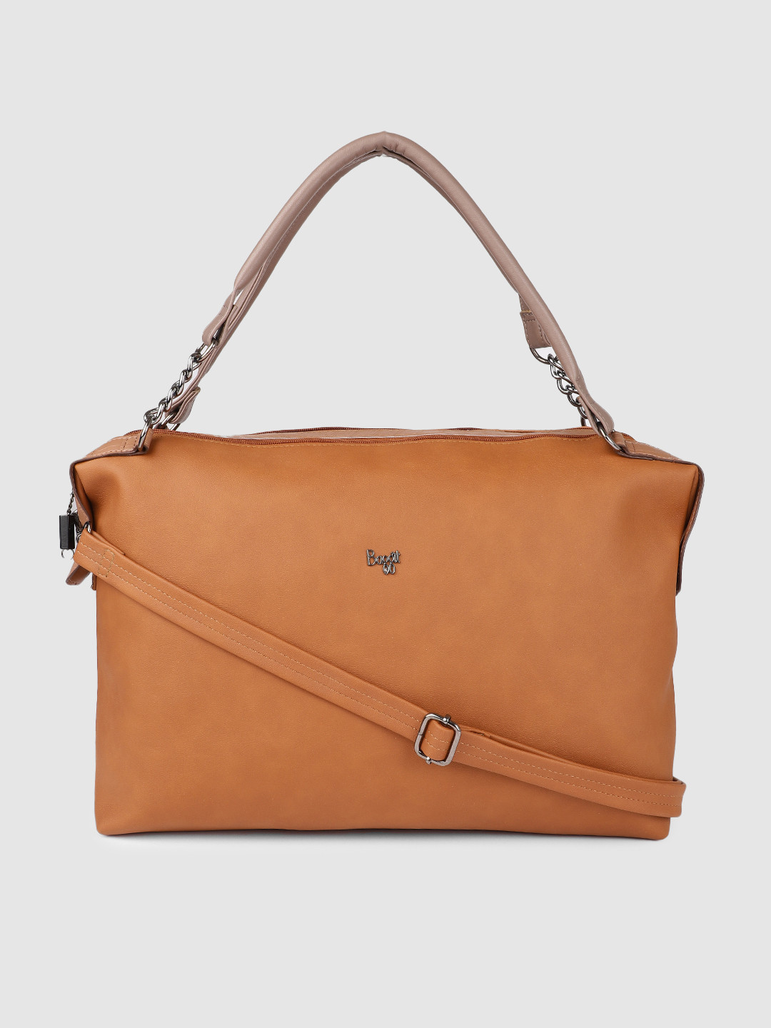 Buy Baggit Women Tan Brown Solid Laptop Handheld Bag - Handbags for ...