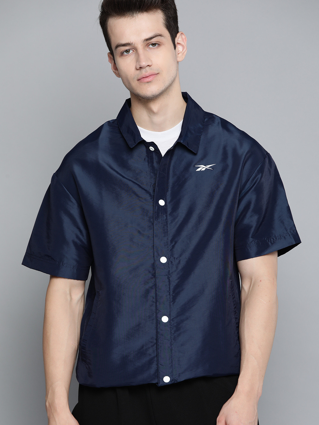 Buy Reebok Men Navy Blue MYT Coaches Solid Training Jacket - Jackets ...