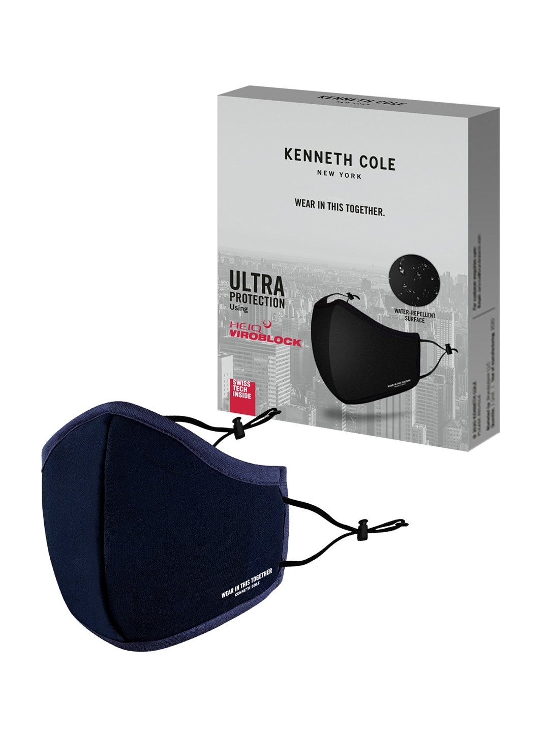 Buy Kenneth Cole Unisex Navy Blue Solid 6 Ply Reusable Cloth Mask ...