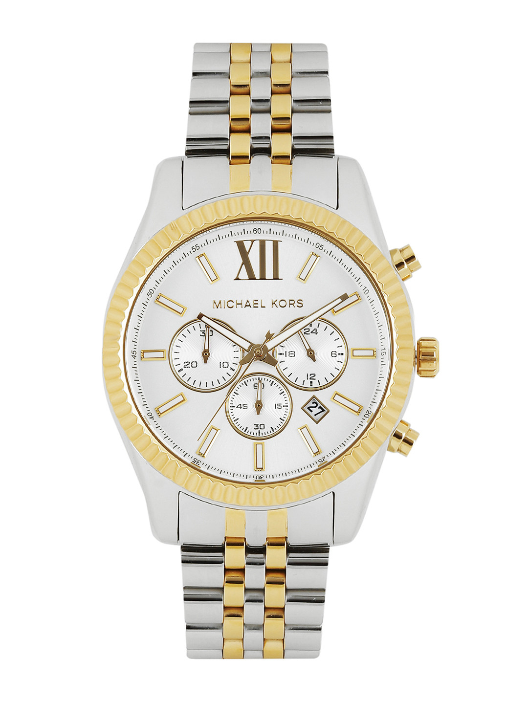 Buy Michael Kors Men Silver Toned Dial Chronograph Watch MK8344 ...