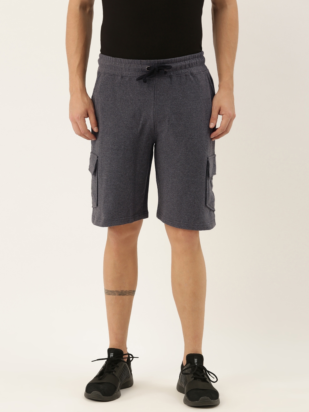 Buy ARISE Men Grey Melange Solid Regular Fit Regular Shorts - Shorts ...